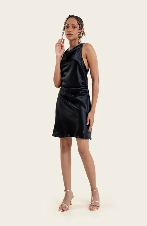 ITALIC Harper Silk Mini Dress - Black