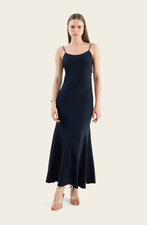 ITALIC Marlowe Silk Maxi Dress - Navy