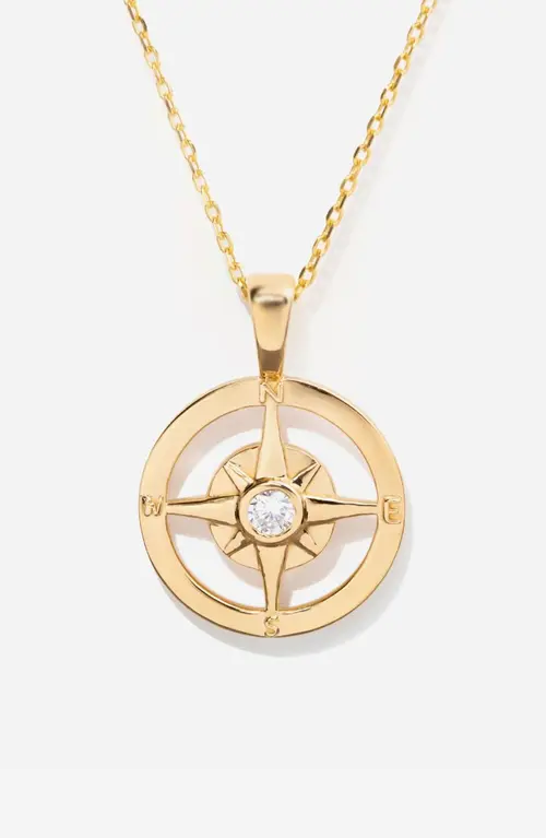 LITTLE SKY STONE Compass Pendant Necklace - Gold