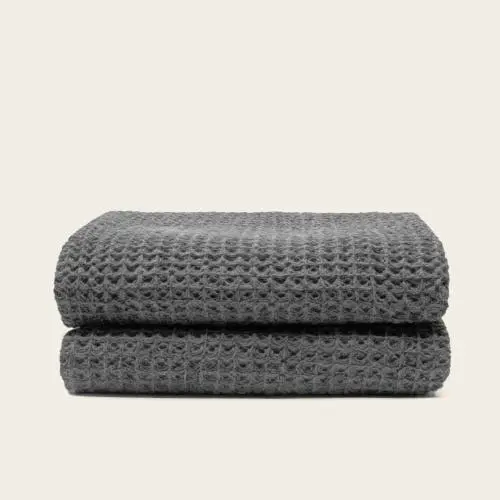 ITALIC Sedona Waffle Towels - Charcoal/bath Towels