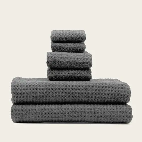 ITALIC Sedona Waffle Towels - Charcoal/luxe Set