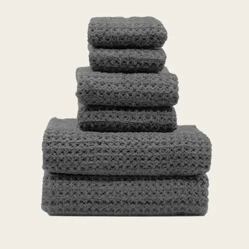 ITALIC Sedona Waffle Towels - Charcoal/standard Set