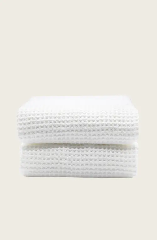 ITALIC Sedona Waffle Towels - White/bath Sheet Set Of 2