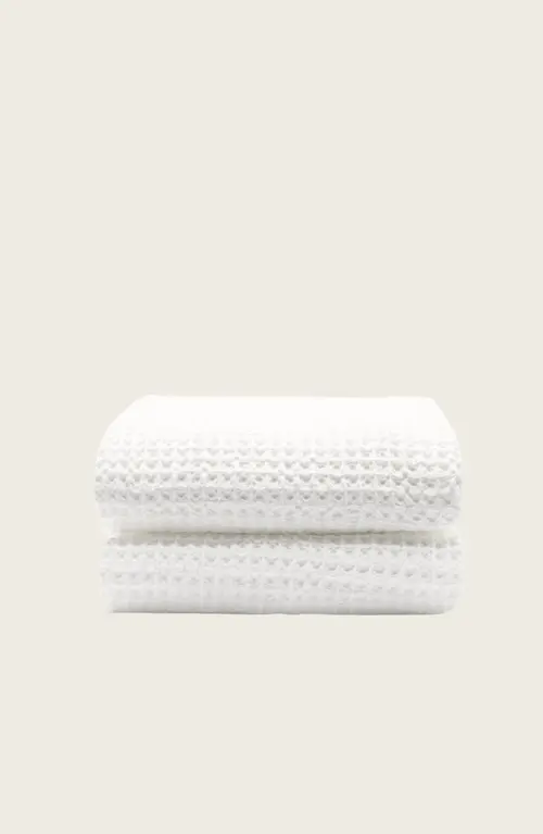 ITALIC Sedona Waffle Towels - White/bath Towel Set Of 2
