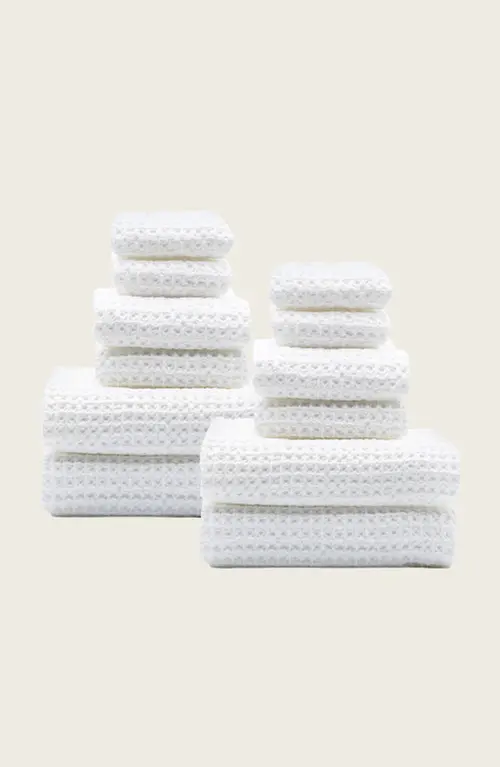 ITALIC Sedona Waffle Towels - White/family Set