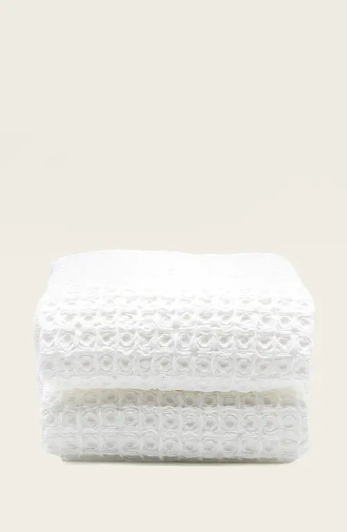 ITALIC Sedona Waffle Towels - White/hand Towel Set Of 2