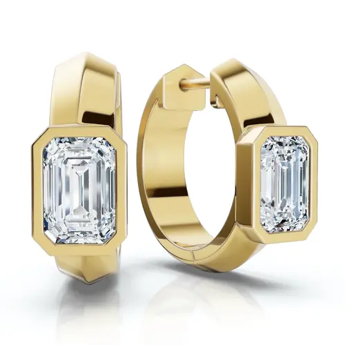 BLISS DIAMOND 14k Gold 1 1/3ctw Lab Grown Diamond Huggie Earrings - 14k Yellow Gold