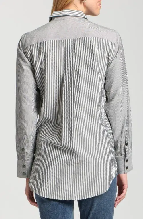 APNY Mixed Stripe Cotton Button-up Shirt