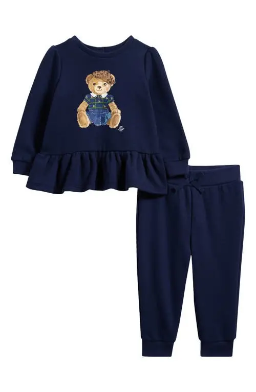 Ralph Lauren Bear Fleece Sweatshirt & Joggers Set - Refined Navy