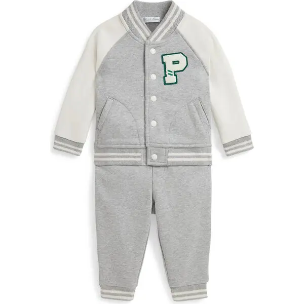 Ralph Lauren Fleece Baseball Jacket And Joggers Set