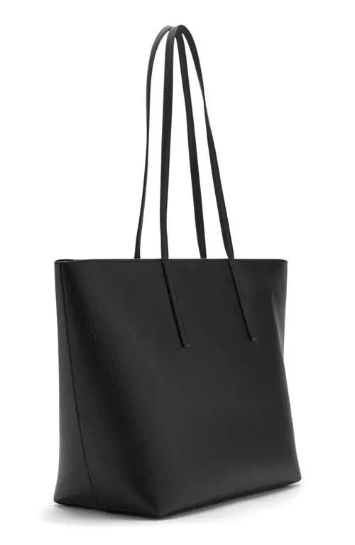 Mango Shopper Tote With Double Handles - Black