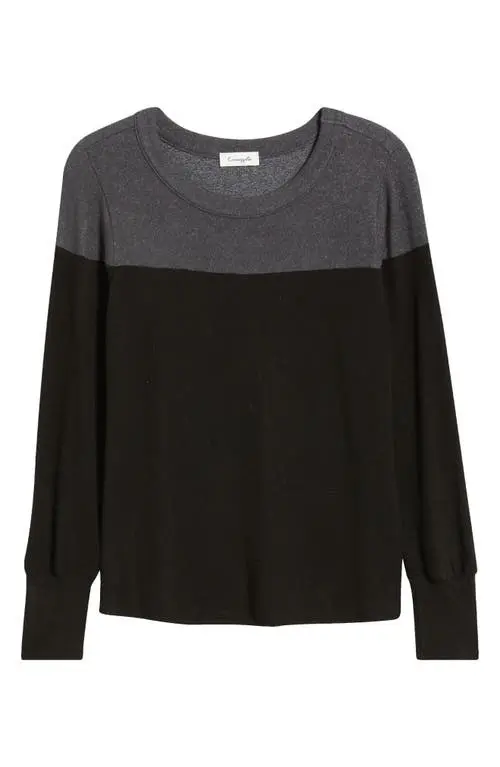 Loveappella Color Blocked Pullover - Grey/black