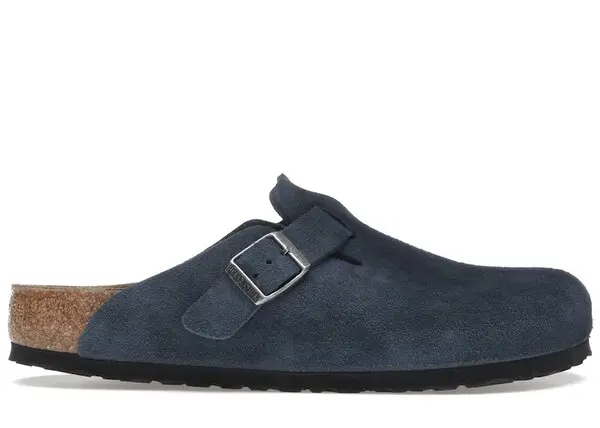 BIRKENSTOCK Boston Suede Clogs - New Navy Blue
