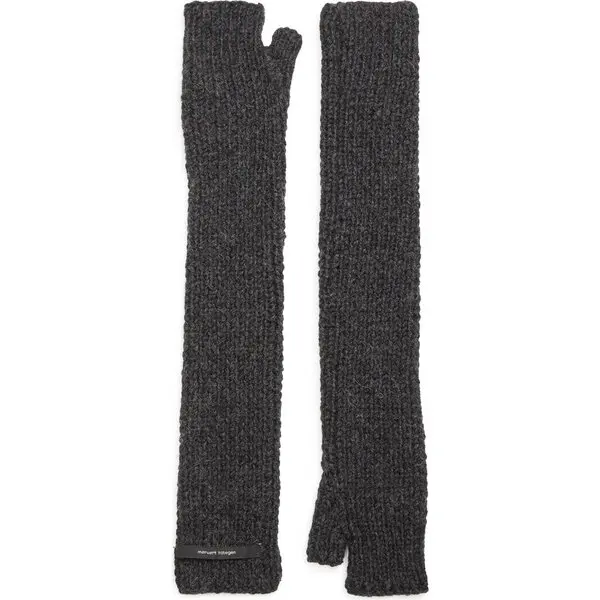 MERUERT TOLEGEN Hand-knit Fingerless Gloves - Grey