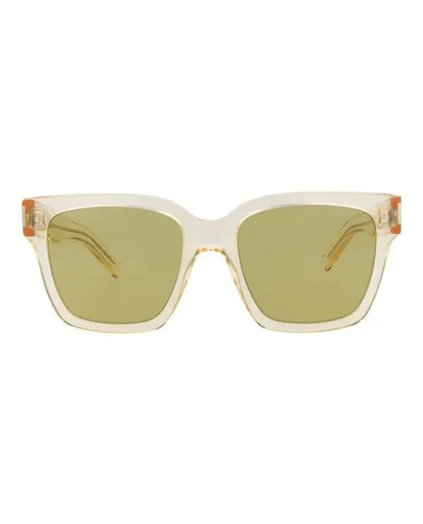 Saint Laurent Square Frame Acetate Sunglasses - Yellow/green (sl507