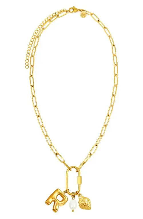 PETIT MOMENTS Carabiner Initial Necklace - Gold