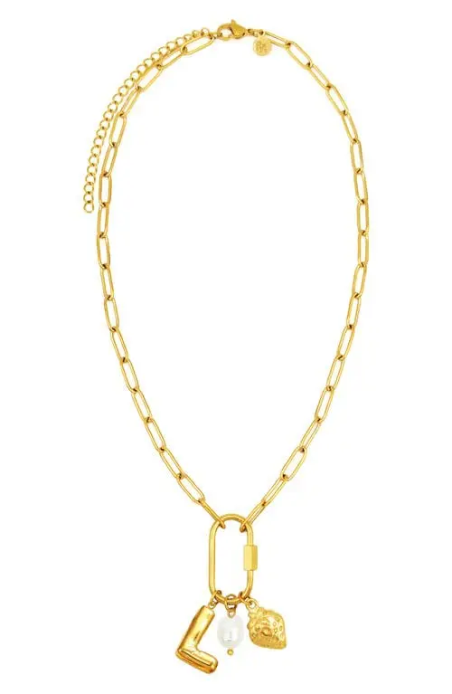 PETIT MOMENTS Carabiner Initial Necklace - Gold