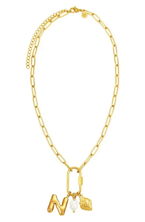 PETIT MOMENTS Carabiner Initial Necklace - Gold