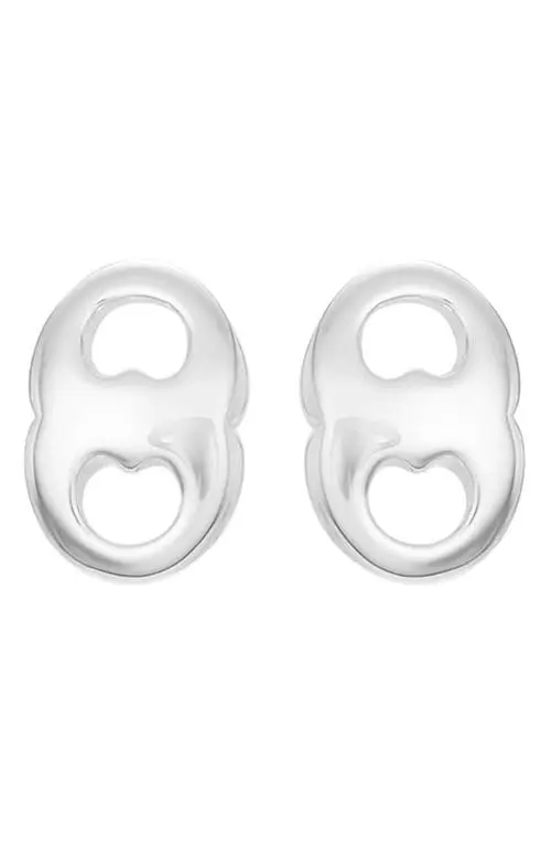Tory Burch Gemini Link Stud Earrings - Light Silver