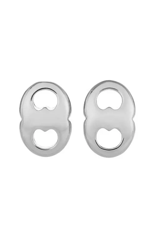 Tory Burch Gemini Link Stud Earrings - Light Silver