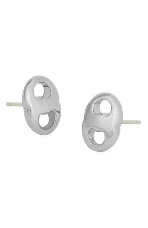 Tory Burch Gemini Link Stud Earrings - Light Silver