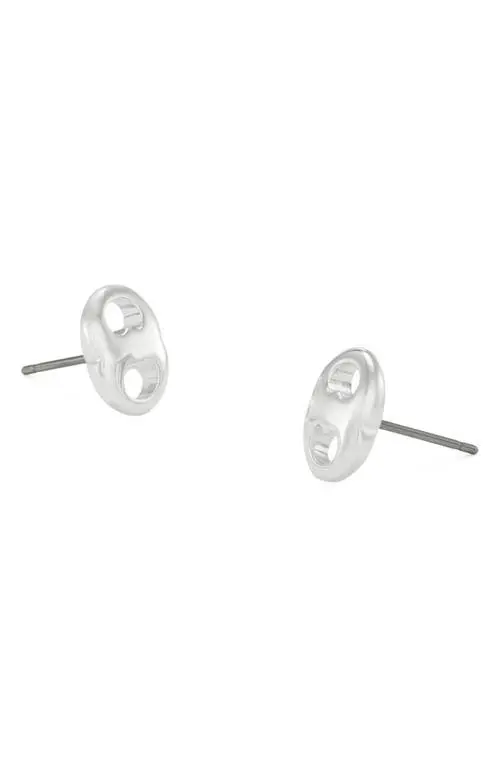 Tory Burch Gemini Link Stud Earrings - Light Silver