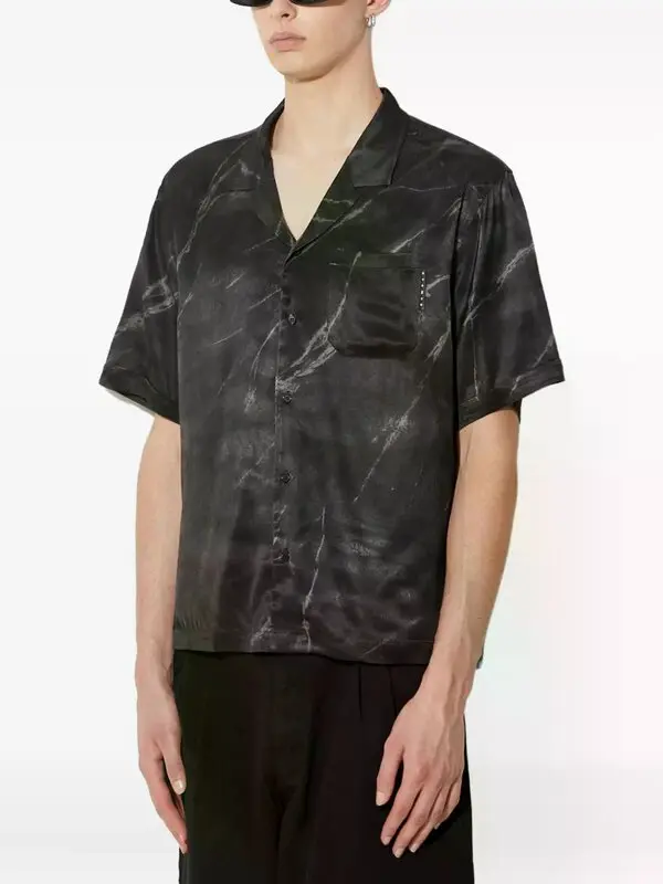 STAMPD Marble-print Short-sleeve Shirt