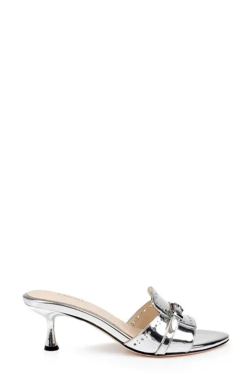 L'Agence Lina Slide Sandal - Silver Metallic