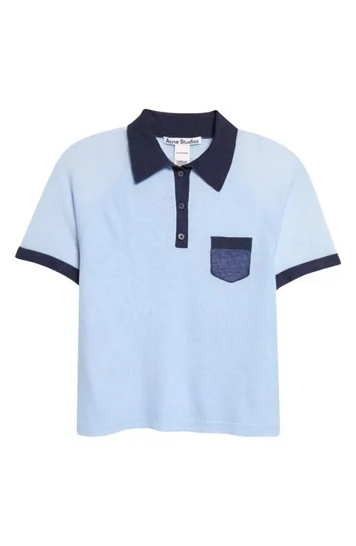 Acne Studios Kout Pocket Polo - Light Blue/navy