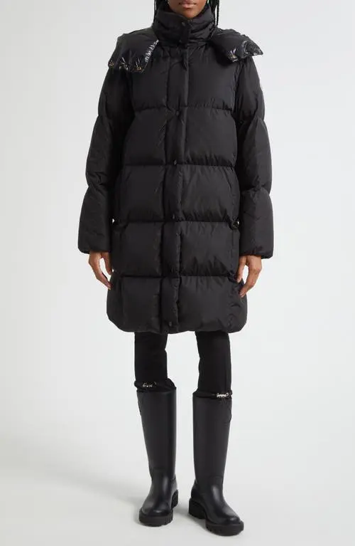 Moncler Water-resistant Long Coat - Black