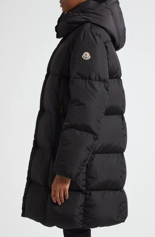 Moncler Water-resistant Long Coat - Black