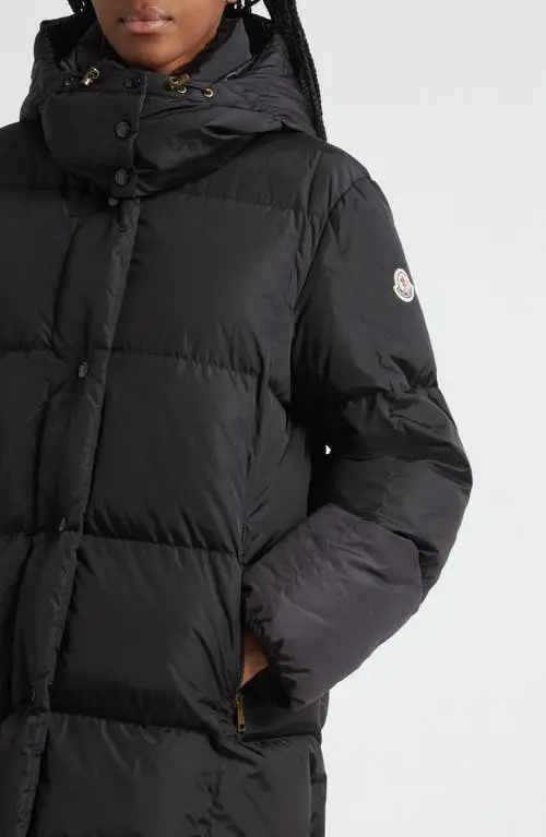 Moncler Water-resistant Long Coat - Black