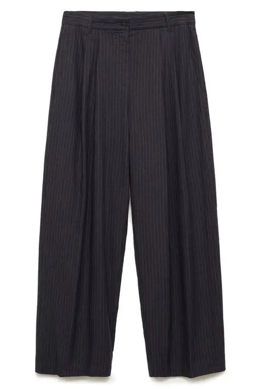 Mango Straight Fit Cotton & Linen Suit Pants