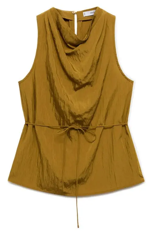 Mango Texture Tie Waist Sleeveless Top