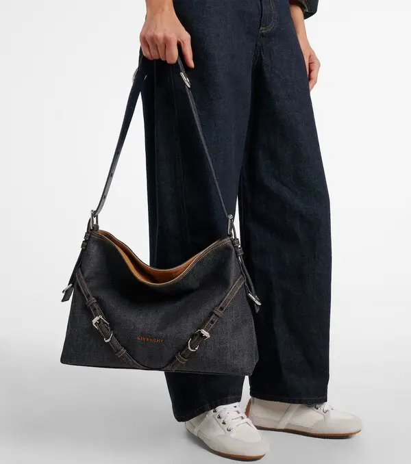 Givenchy Voyou Medium Denim Shoulder Bag