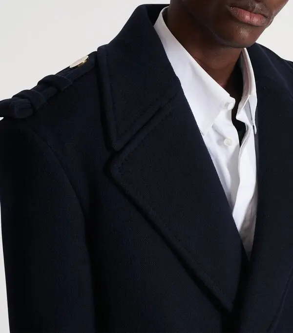 Balmain Virgin Wool-cashmere Reefer Jacket - Navy