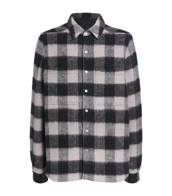Rick Owens Virgin Wool Check Overshirt