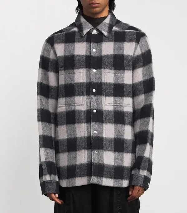 Rick Owens Virgin Wool Check Overshirt