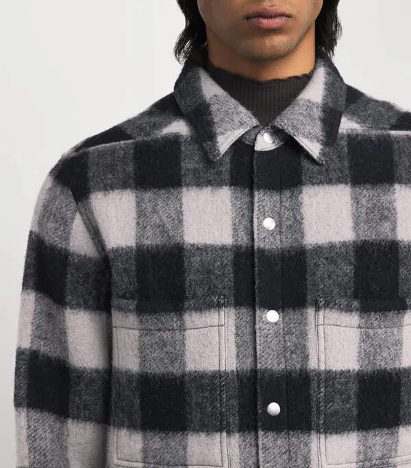 Rick Owens Virgin Wool Check Overshirt