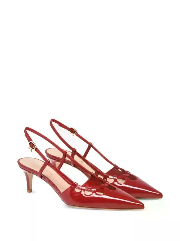 GIANVITO ROSSI 55mm Eloise Cut-out Heeled Pumps - Red