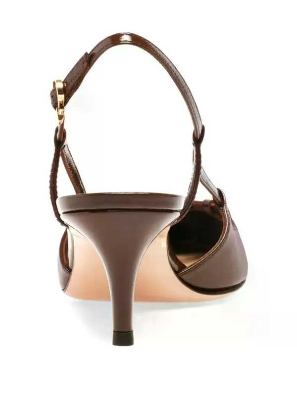 GIANVITO ROSSI 55mm Eloise Cut-out Heeled Pumps - Brown