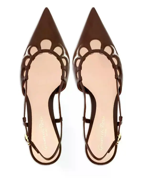 GIANVITO ROSSI 55mm Eloise Cut-out Heeled Pumps - Brown
