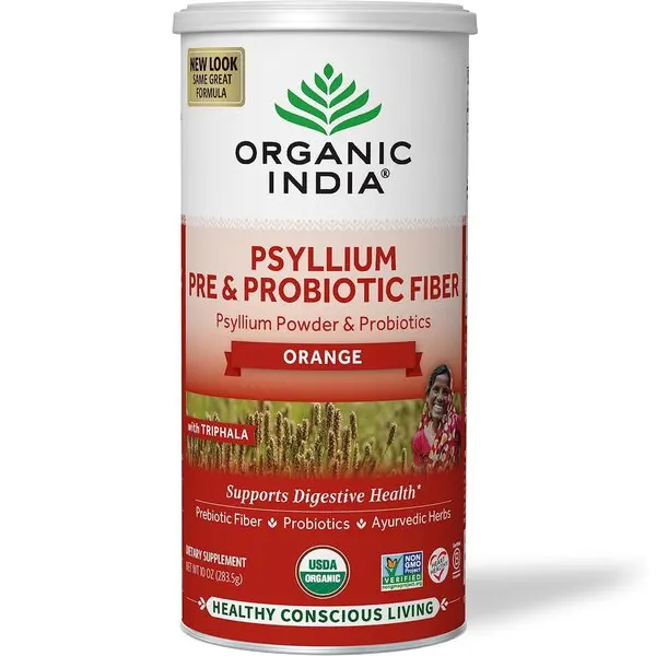 ORGANIC INDIA Psyllium Pre & Probiotic Fiber Orange 283.5 Grams - One-color