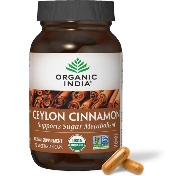ORGANIC INDIA Ceylon Cinnamon 90 Capsules - One-color