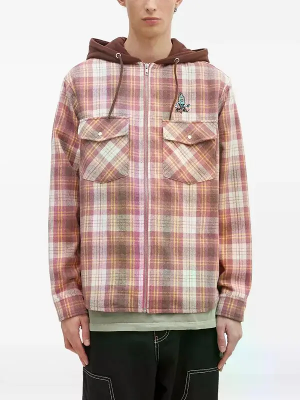 ICECREAM Plaid Hooded Shirt