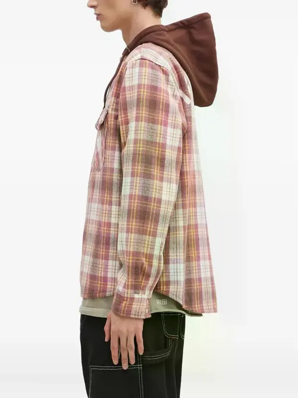 ICECREAM Plaid Hooded Shirt