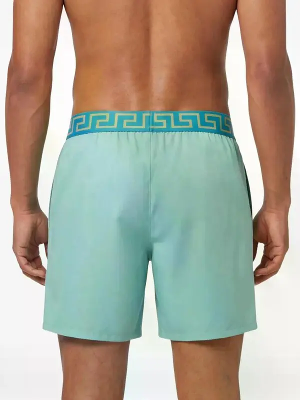 Versace Greca Border Swim Shorts - Green