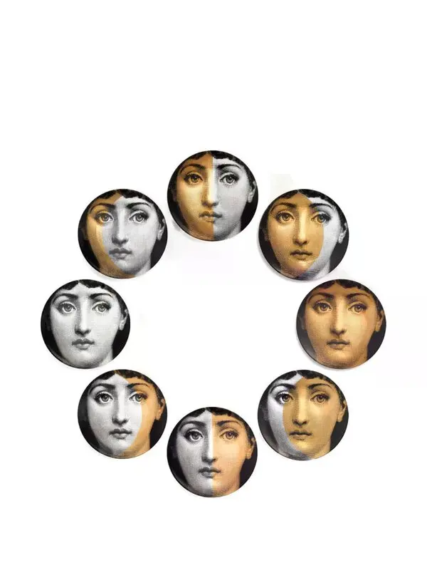 FORNASETTI Decorative Face-motif Plates - White