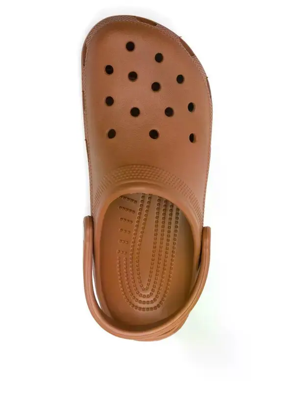 CROCS Perforated Backstrap Clogs - Brown
