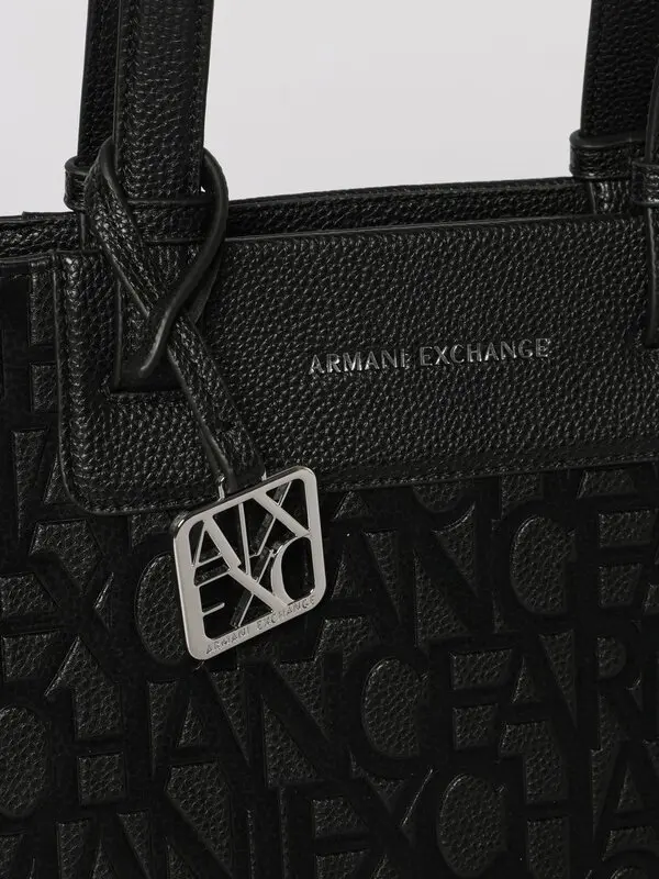 Armani Exchange Embossed Logo Tote Bag - Black